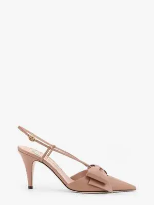 Valentino Garavani Bow Detail Leather Slingback Pumps - Multicolor
