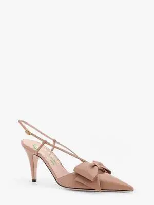 Valentino Garavani Bow Detail Leather Slingback Pumps - Multicolor