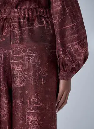 Max Mara Wide-leg Silk Jacquard Pants