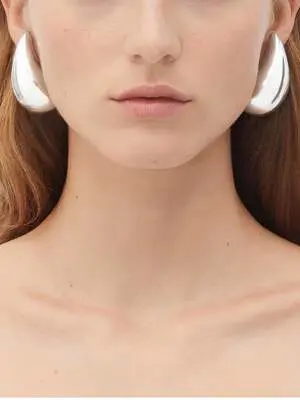 Bottega Veneta Large Drop Earrings In Sterling