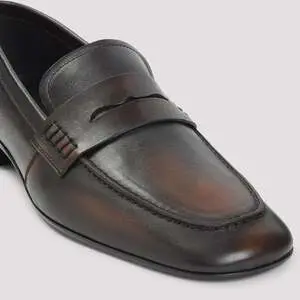 Dries Van Noten Calf Leather Loafers With Aged Effect - Multicolor