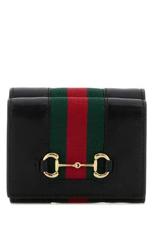 Gucci Gucci Women Black Leather Wallet Black