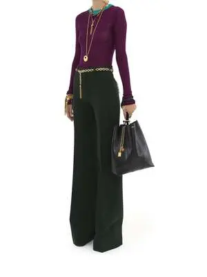 Chloé Spin Tote Bag In Black Leather - Multicolor