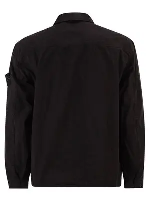 Stone Island Comfortable Overshirt With Zip And Pockets - Black