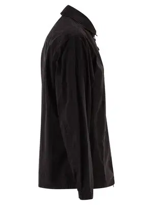Stone Island Comfortable Overshirt With Zip And Pockets - Black