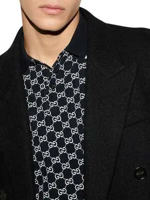 Gucci Gg Jacquard Cotton Piquet Polo