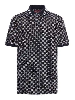 Gucci Gg Jacquard Cotton Piquet Polo - Multicolor