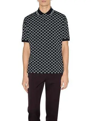 Gucci Gg Jacquard Cotton Piquet Polo - Multicolor