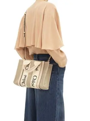 Chloé Woody Small Linen Tote Bag - Multicolor