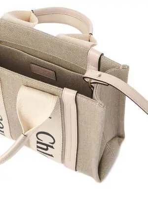 Chloé Woody Small Linen Tote Bag - Multicolor