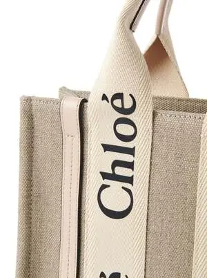 Chloé Woody Small Linen Tote Bag - Multicolor