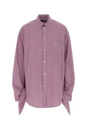 Balenciaga Embroidered Oversize Poplin Shirt - Multicolor