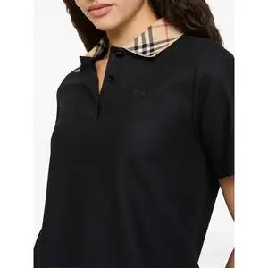 Burberry Cotton Polo Shirt With Checked Collar