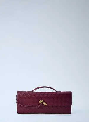 Bottega Veneta Long Andiamo Clutch In Woven Leather - Multicolor