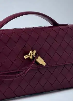 Bottega Veneta Long Andiamo Clutch In Woven Leather - Multicolor