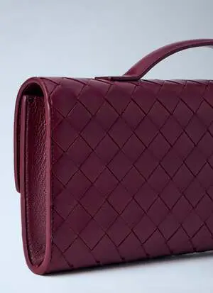 Bottega Veneta Long Andiamo Clutch In Woven Leather - Multicolor