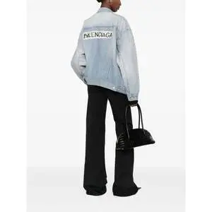 Balenciaga Denim Jacket With Tonal Stitching - Blue