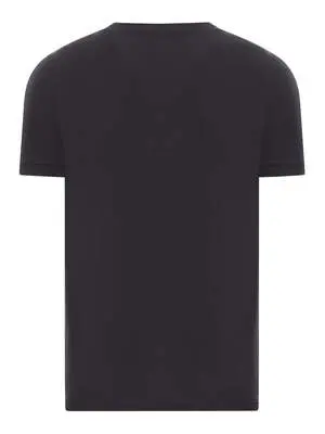 Giorgio Armani Crewneck Short Sleeved Sweater In Stretch Viscose Jersey