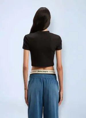 Palm Angels Logo Motif Cropped T-shirt