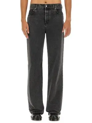 Alexander McQueen Baggy Cotton Jeans - Gray