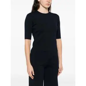 Max Mara Embossed Detailing Round Neck Short Sleeve Top