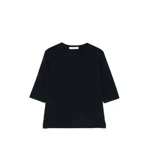 Max Mara Embossed Detailing Round Neck Short Sleeve Top - Blue