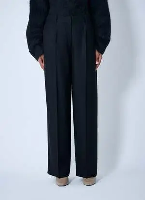 TOTEME TOTEME Wide Flannel Tailored Pants Black