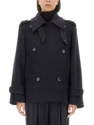 Max Mara Laveno Wool Blend Coat - Blue