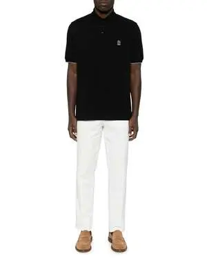 Brunello Cucinelli Piquet Polo With Logo - Multicolor