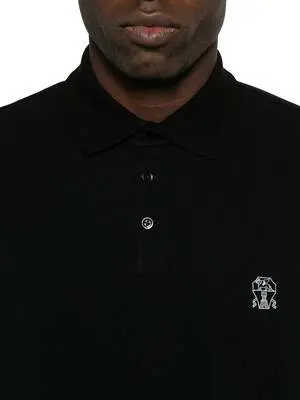 Brunello Cucinelli Piquet Polo With Logo - Multicolor