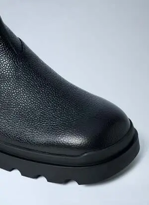 Prada Stamped Leather Chelsea Boots