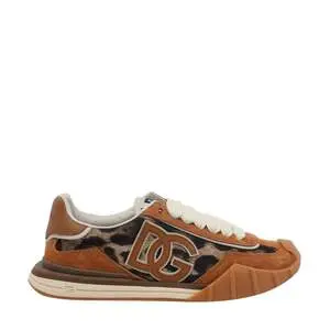 Dolce & Gabbana DOLCE & GABBANA DG Athletic Sneakers With Animal Print Brown