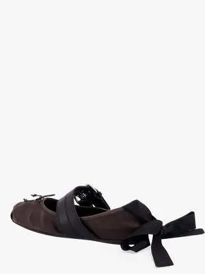 Miu Miu Leather Ballerinas With Buckled Straps - Multicolor