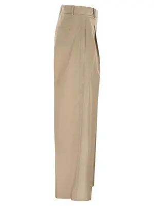 Peserico Tailored Stretch Cotton Trousers With Pleats