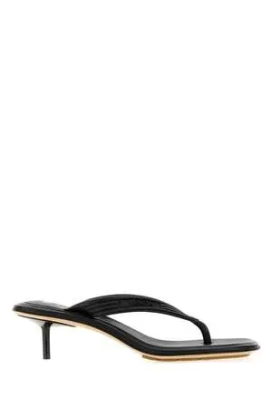 Bottega Veneta Rubber Sampieri Thong Mules - Black