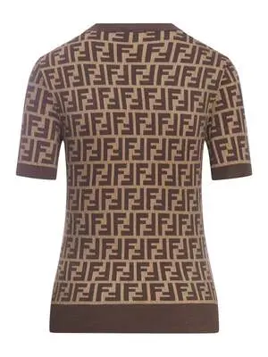 Fendi Ff Jacquard Cotton Knit Sweater