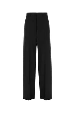 Balenciaga Wool Wide-leg Trousers - Black