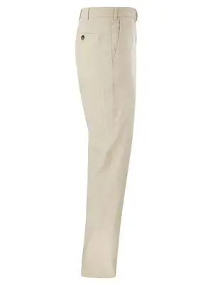 Brunello Cucinelli Italian Fit Cotton Gabardine Trousers