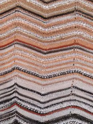 Missoni Sleeveless Viscose Tank Top With Laminated Chevron Pattern - Multicolor