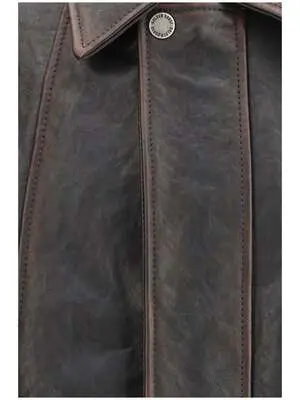 GOLDEN GOOSE Nappa Leather Bomber Jacket - Brown