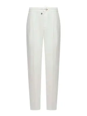 Brunello Cucinelli Linen Trousers With Drawstring