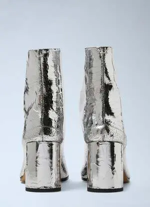 MAISON MARGIELA Metallic Tabi Block Heel Boots