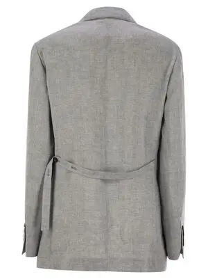 Brunello Cucinelli Sparkling Linen Canvas Jacket With Jewellery Detail