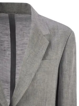 Brunello Cucinelli Sparkling Linen Canvas Jacket With Jewellery Detail
