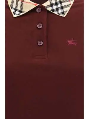 Burberry Polo Style Cotton Dress With Check Collar