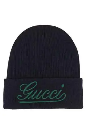 Gucci Embroidered Beanie - Blue
