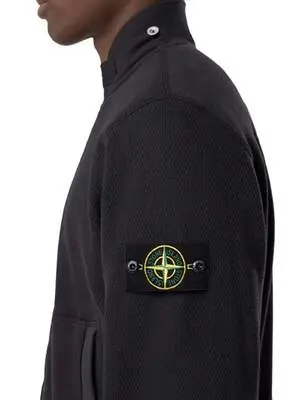 Stone Island Mesh Stitch Organic Cotton Fleece Sweatshirt