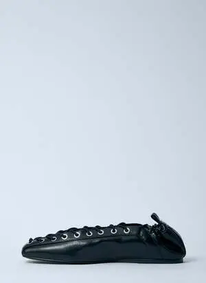 GANNI Oleatex Ballerina Flats With Eyelets