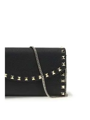 Valentino Garavani Rockstud Chain Wallet - Black
