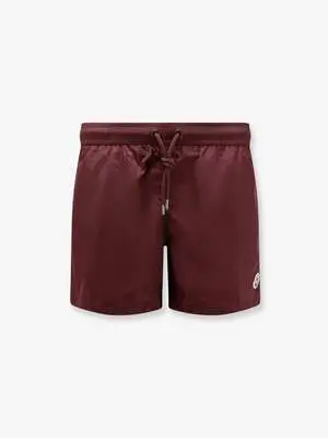 Moncler Nylon Swim Trunks With Logo Detail - Multicolor
